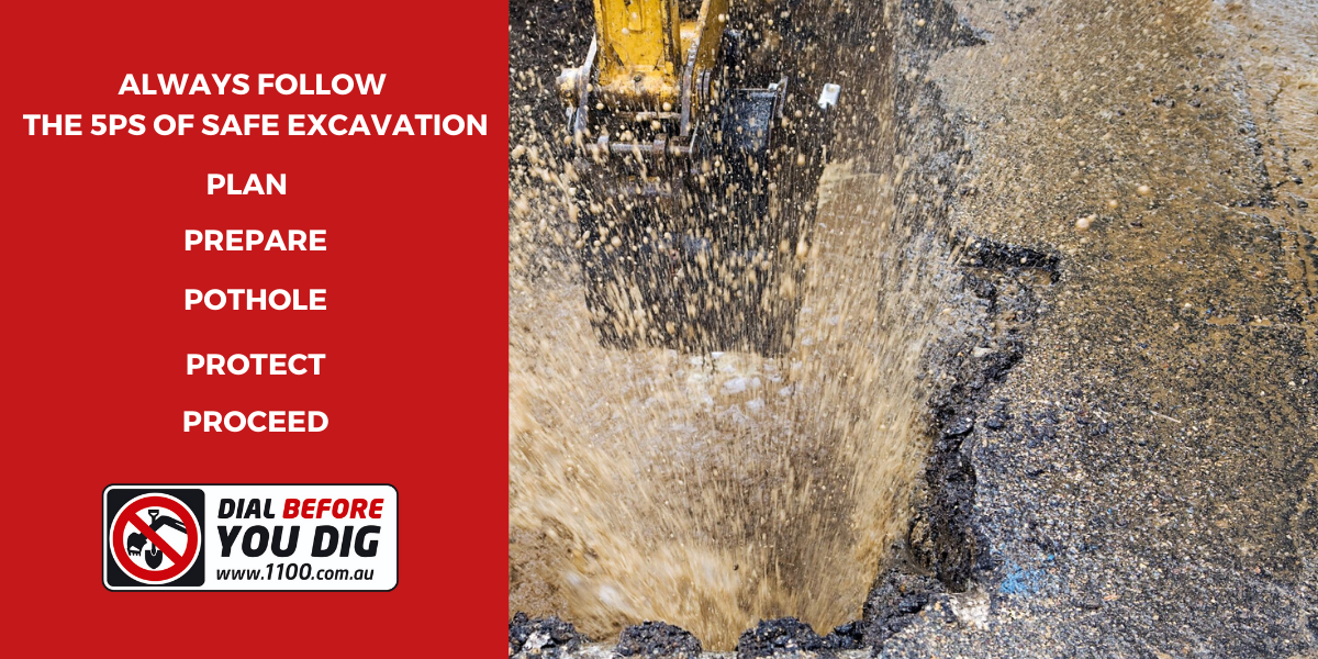 Stay safe and follow the 5 P's of Safe Excavation - Master Plumbers ...