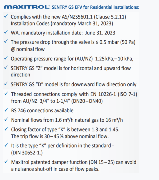 Stay Safe with SENTRY GS Excess Flow Valves - Master Plumbers : Master ...